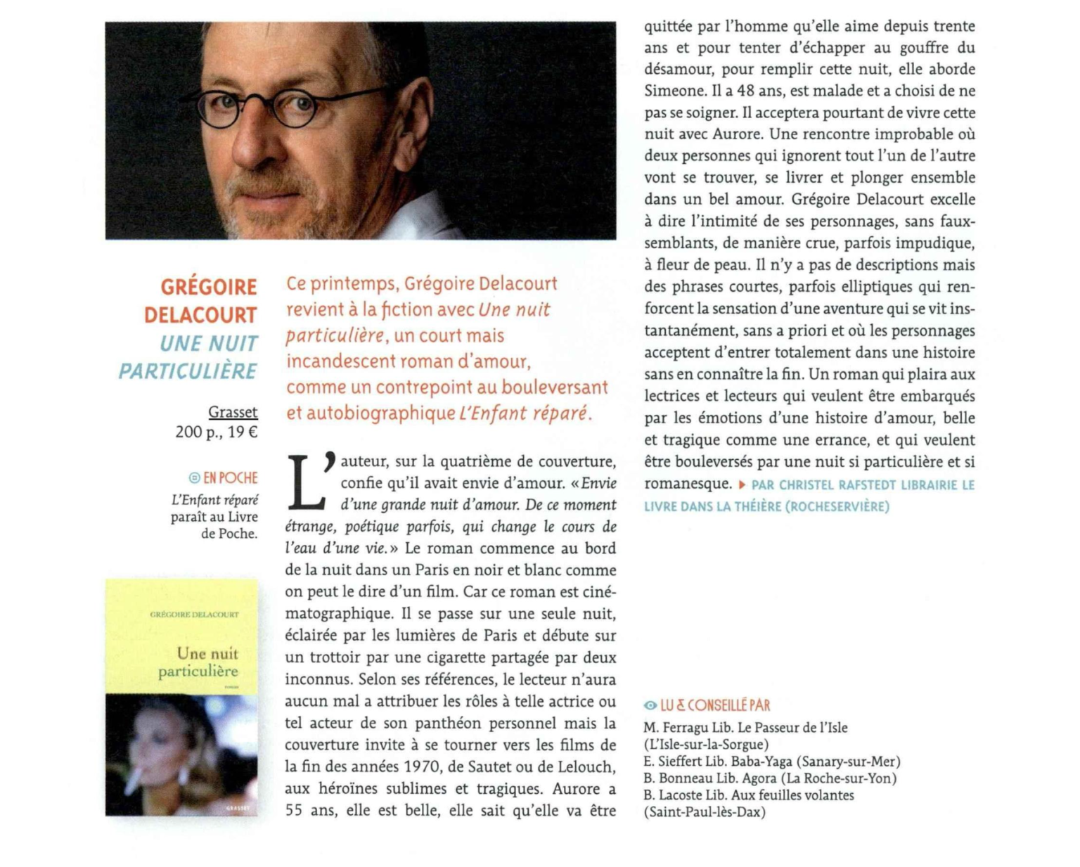 Une Nuit particulière. - Grégoire Delacourt.